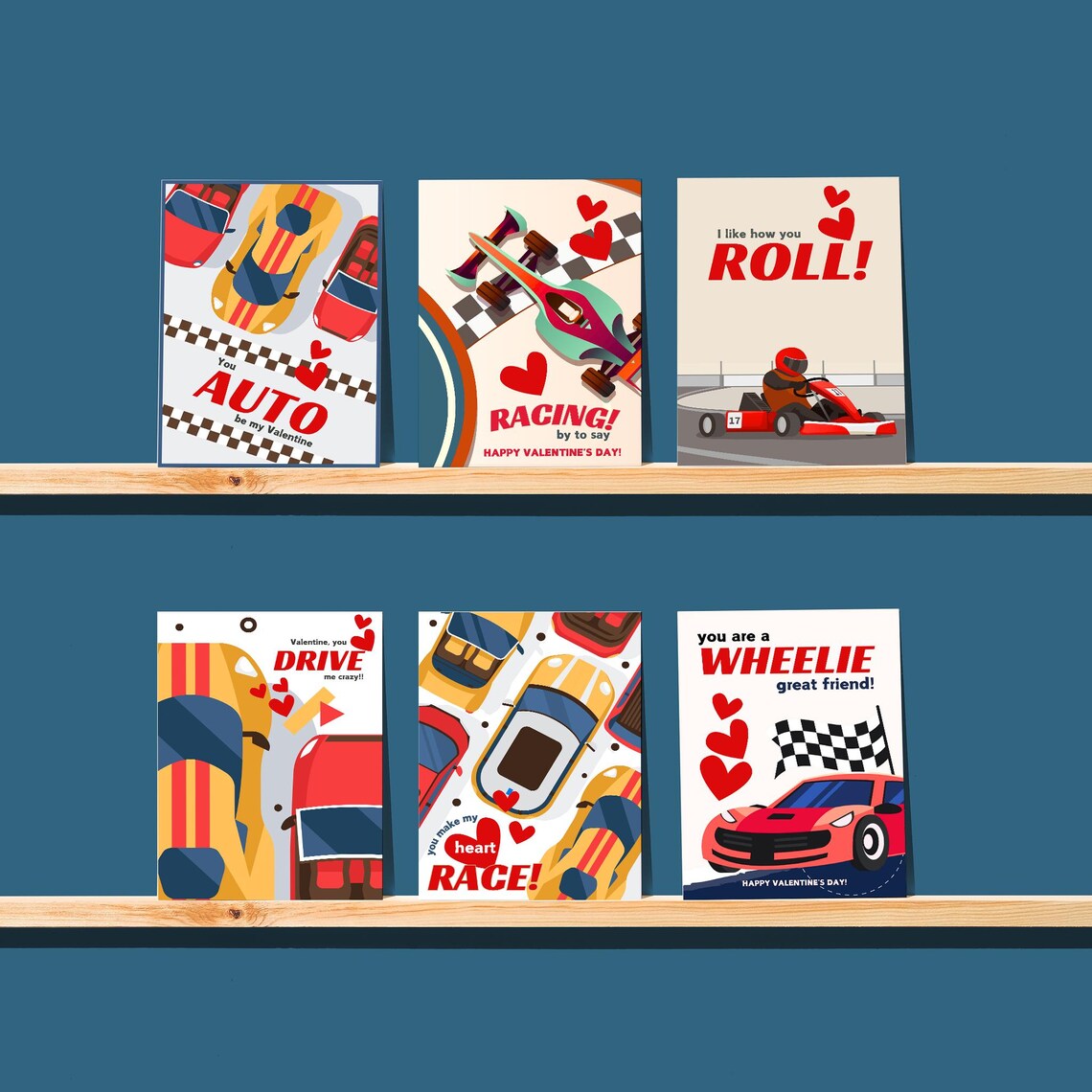 PRINTABLE Boys Classroom Valentines Cards Racing Car Valentines Day ...