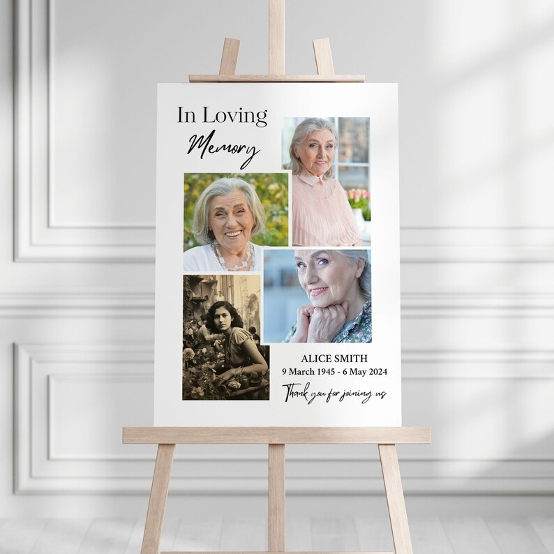 Editable Custom Funeral Welcome Sign Template in Loving Memory Funeral ...