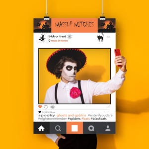 Halloween Photobooth Template Halloween Party Selfie Frame Photo Booth ...