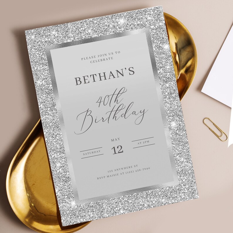Printable Black and Silver Disco Party Invite Template Last Disco ...