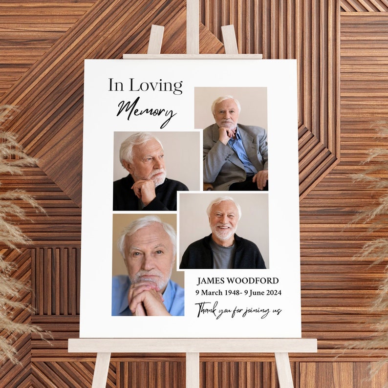 Editable Custom Funeral Welcome Sign Template in Loving Memory Funeral ...