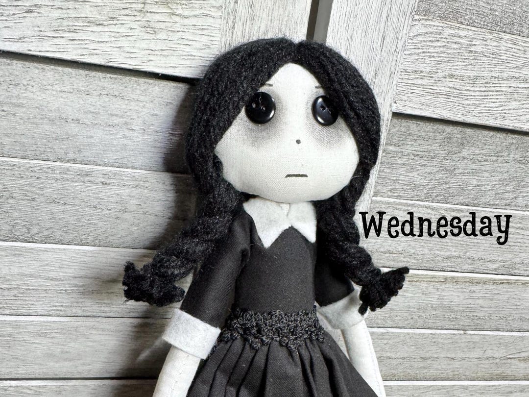 Wednesday Addams Inspired Handmade Art Doll - 14 Inch - Etsy