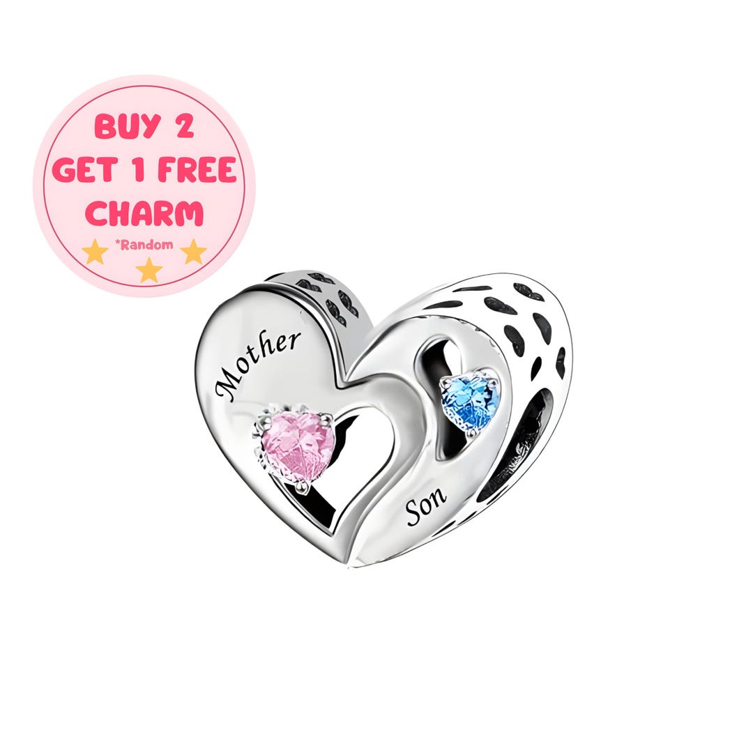 Mother and Son Charm, Mother and Son Charm for Bracelet, Silver Mother ...