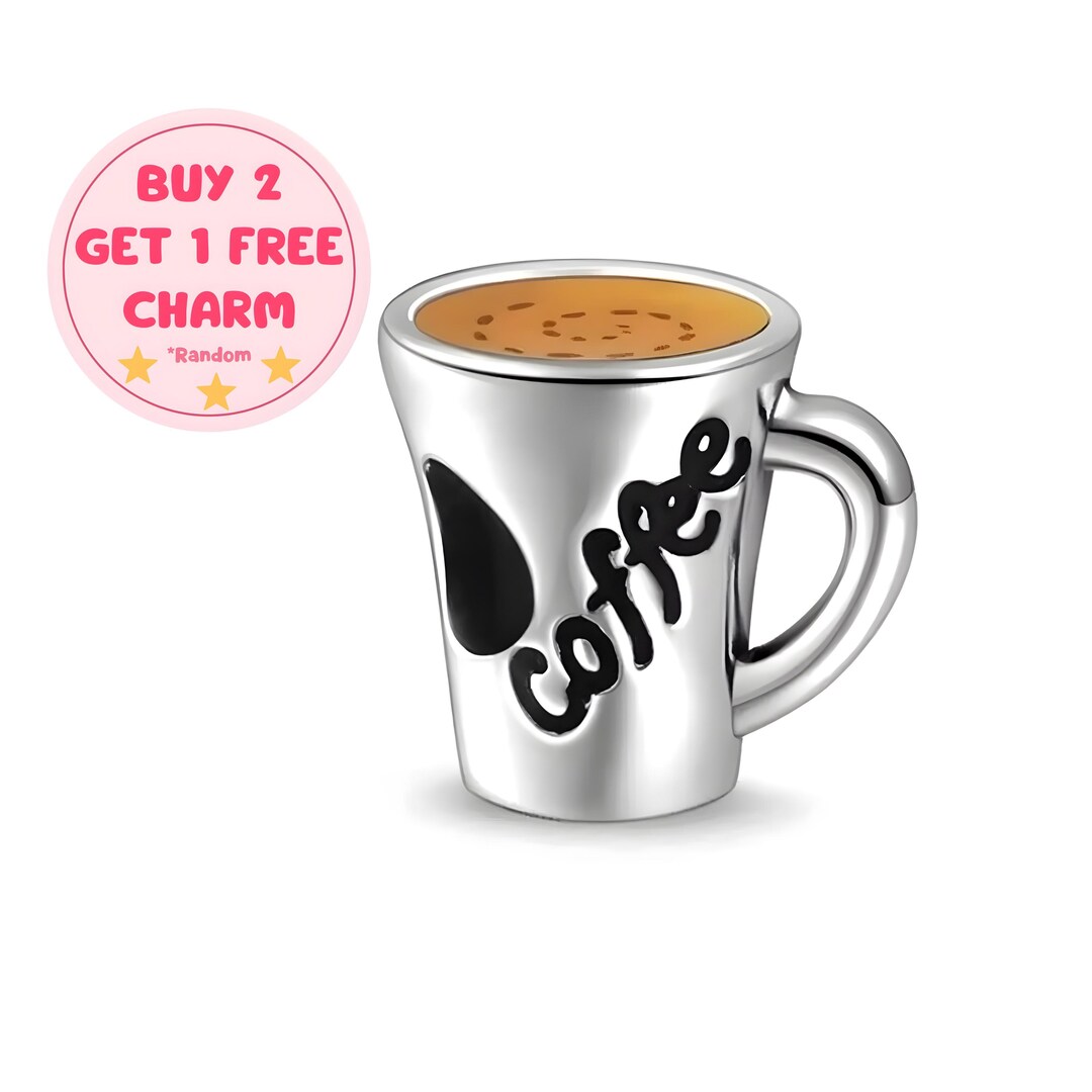 Sterling Silver Coffee Cup Charm, Pandora Compatible - Etsy