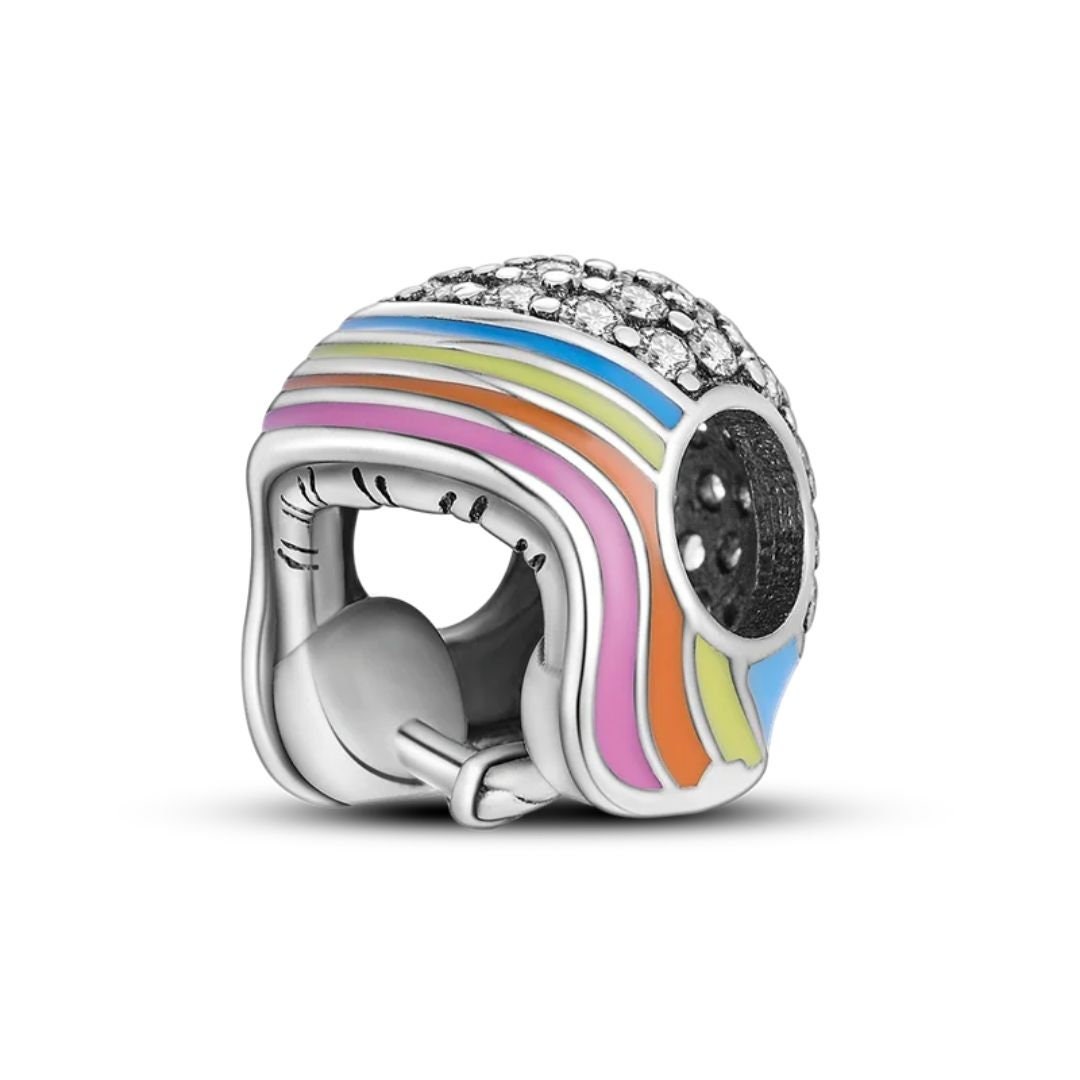 Scooter Helmet Charm, Rainbow Helmet Charm for Bracelet, Designer ...