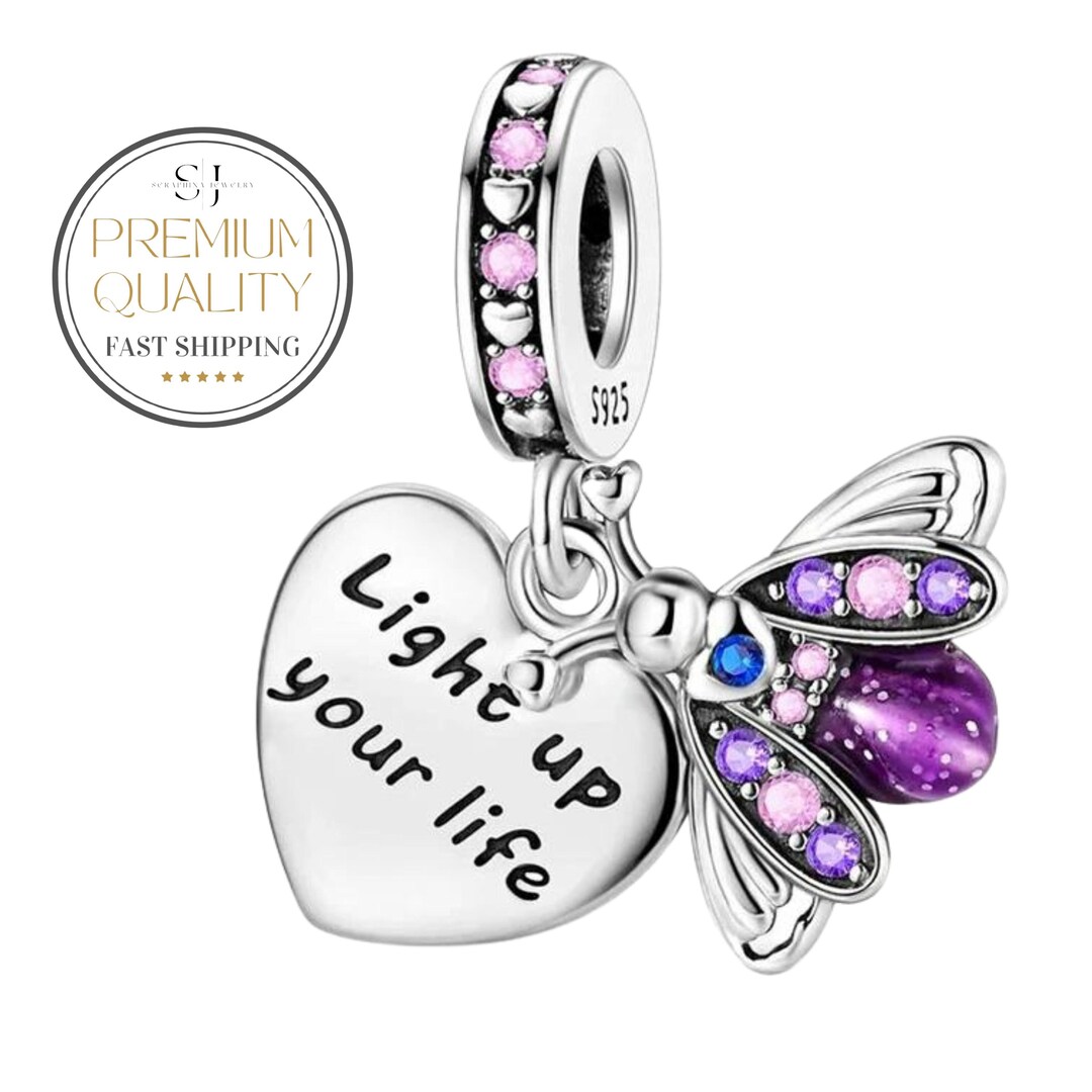 Glow in the Dark Firefly Charm, Charms for Bracelet, Girl Dangle Charm ...