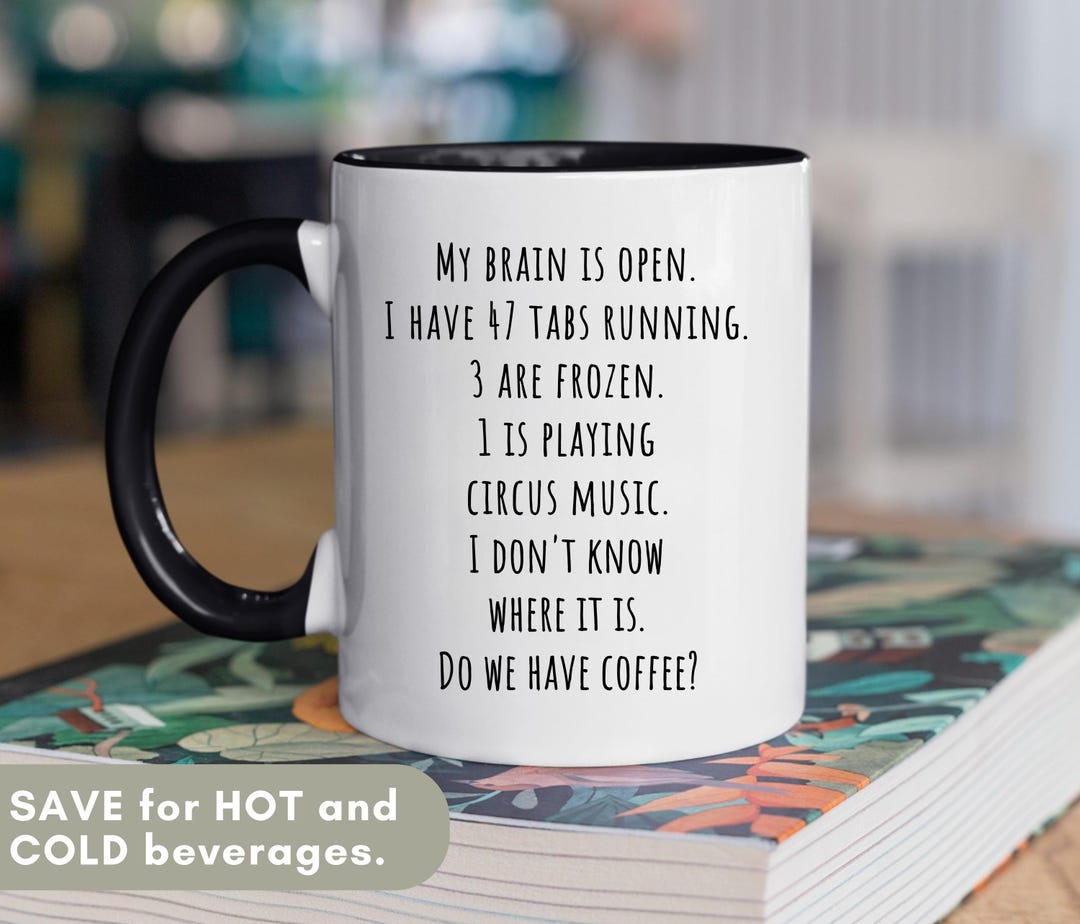 ADHD Wandering Mind Mug, Sarcastic Coffee Cup Gift - Etsy