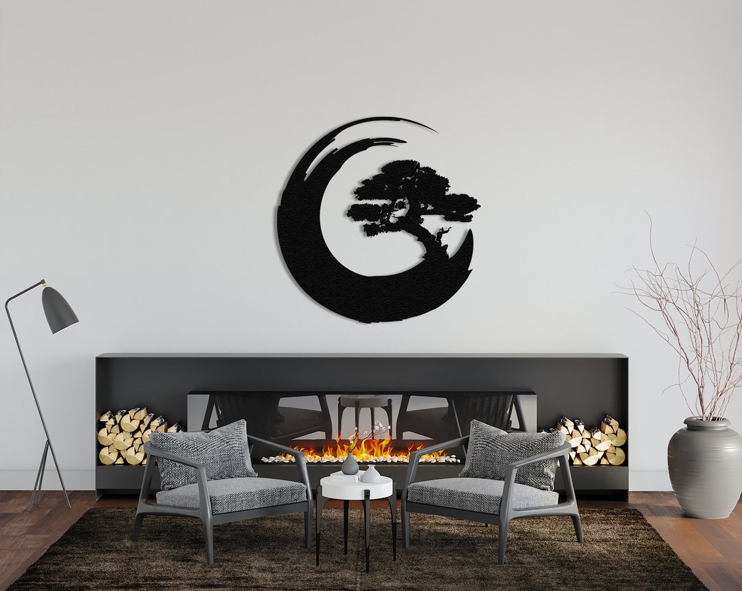 Bonsai Tree Wall Decor, Japanese Cultural Symbols Wall Hangings,lucky ...