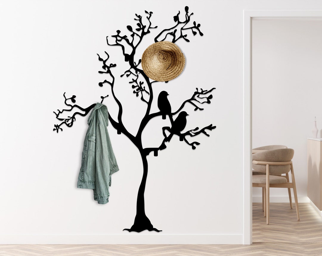 Extra Large Tree Branch Coat Rack Entryway Organizer & Wall Mounted ...