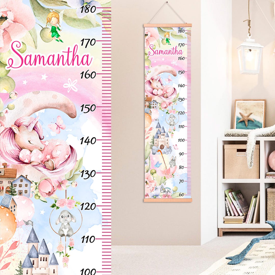 Princess Nursery Growth Chart, Fairytale Wall Decor for Girls Room ...
