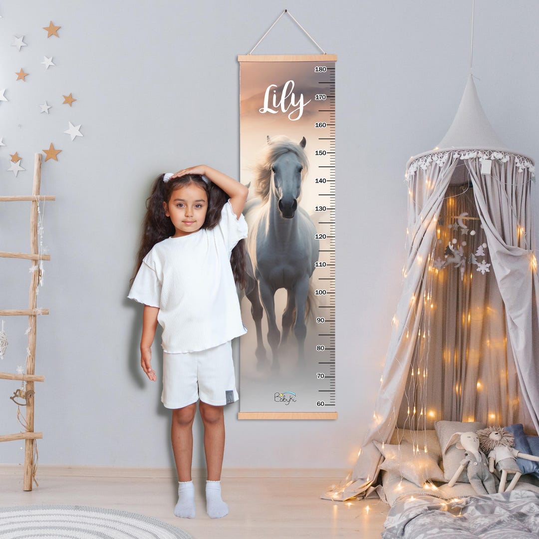 Mustang Horse-themed Kids Height Ruler, Personalized Growth Chart ...