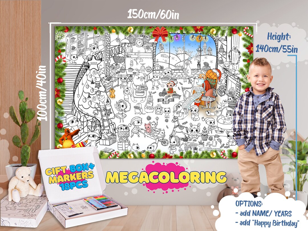 Interesting Coloring Page, Large Coloring Book for Kids, Unique Gift ...