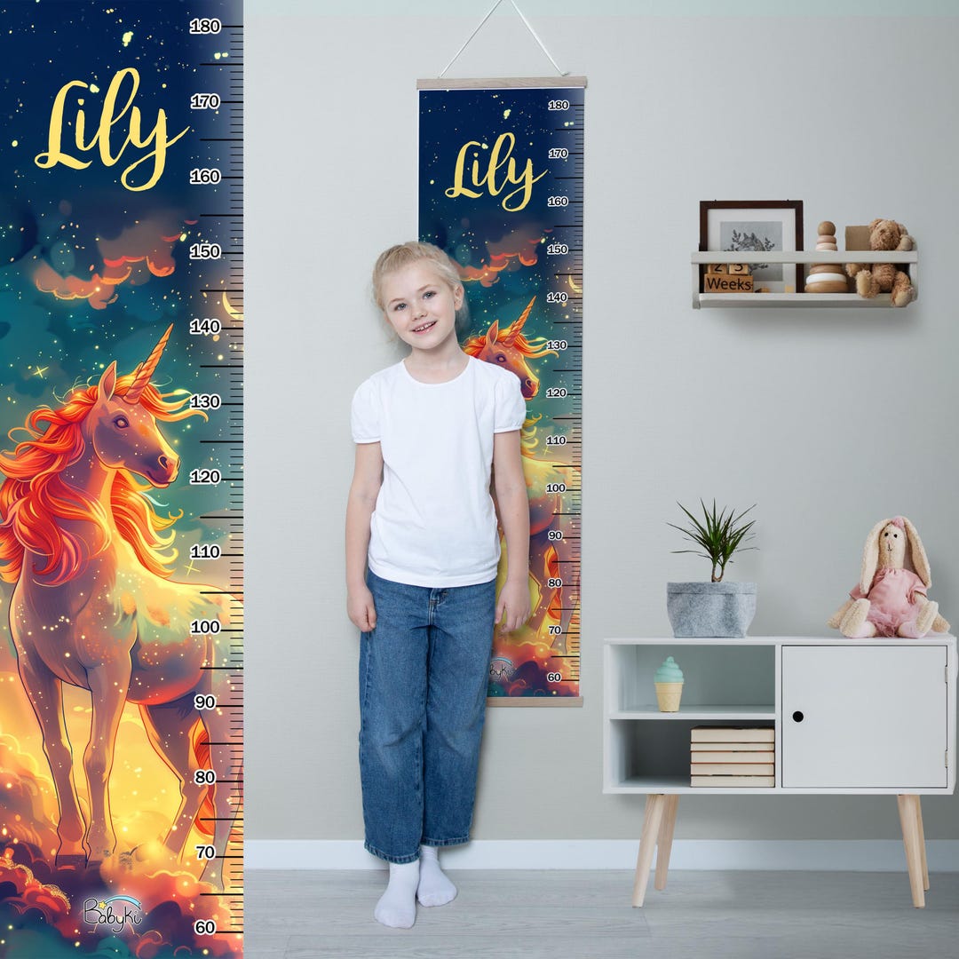 Fire Unicorn Height Chart, Fantasy Growth Chart With Kids Name ...