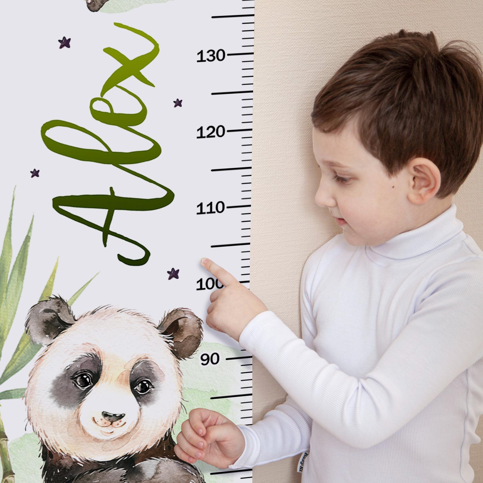 Panda Design Growth Chart, Personalized Height Ruler, Kids Room Decor ...