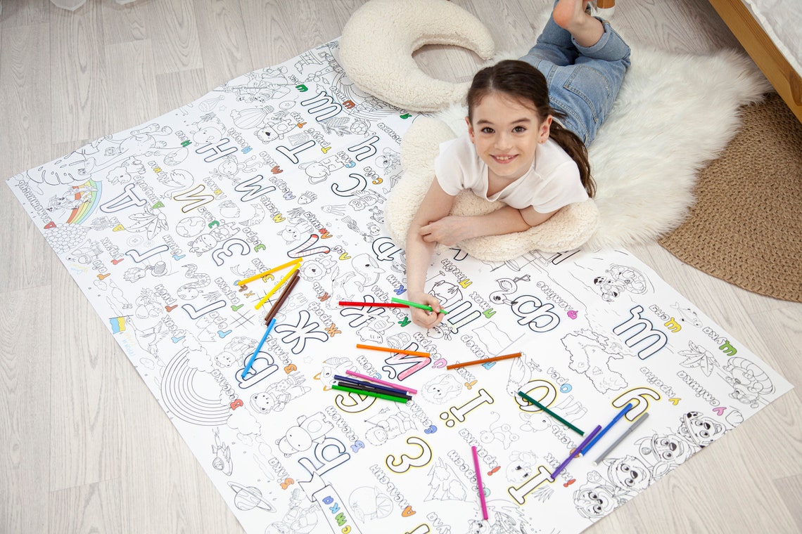 Kids Activities: Large Coloring Book With Africa Map Design, Сustom ...