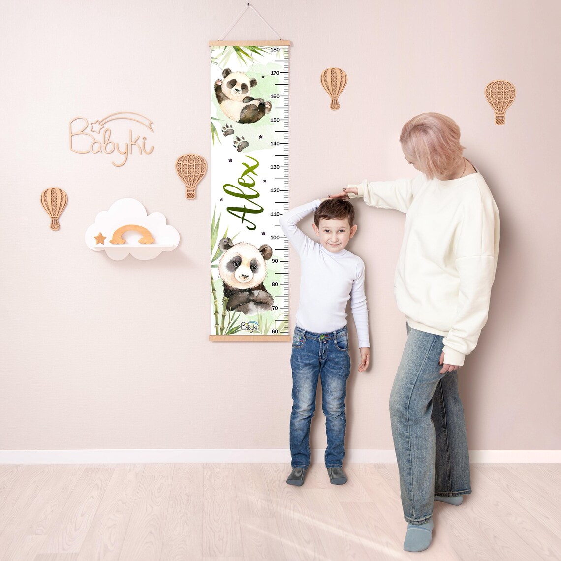 Panda Design Growth Chart, Personalized Height Ruler, Kids Room Decor ...