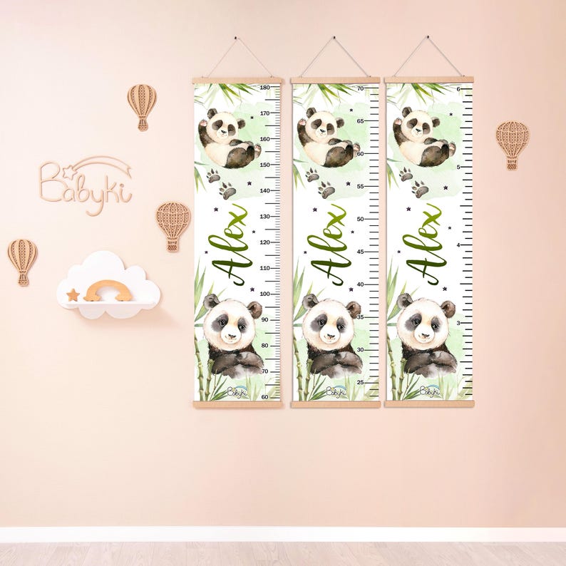 Panda Design Growth Chart, Personalized Height Ruler, Kids Room Decor ...