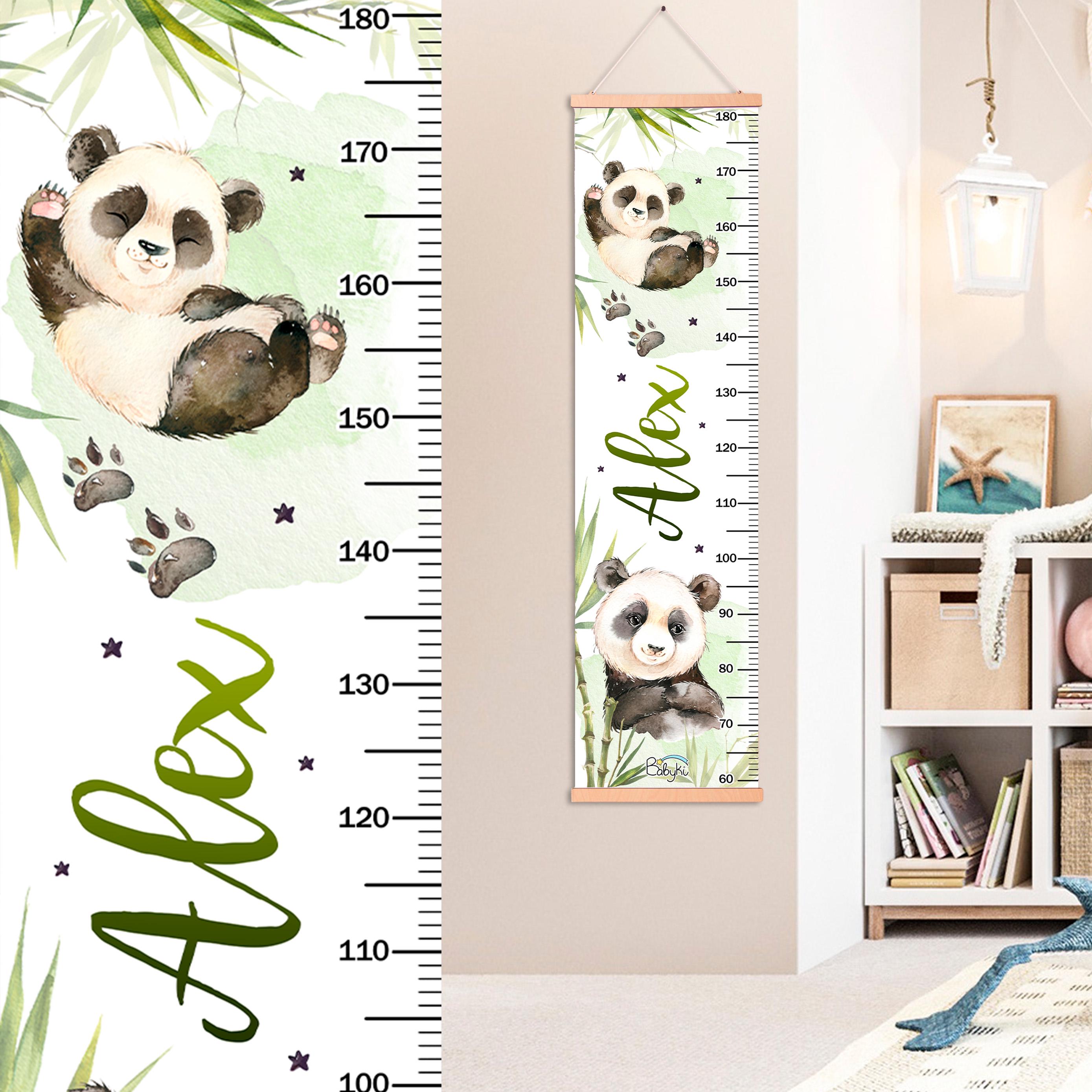 Panda Design Growth Chart, Personalized Height Ruler, Kids Room Decor ...