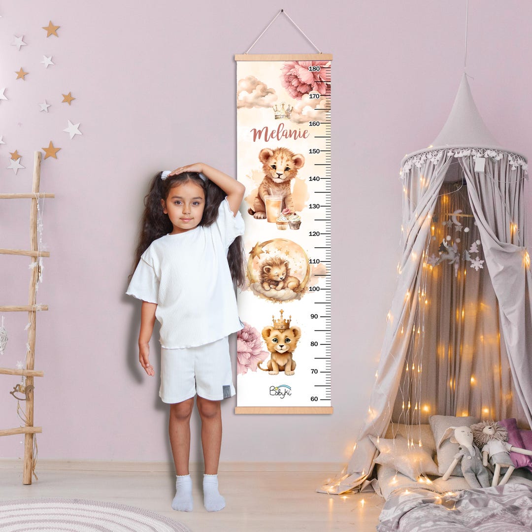 Lion Height Chart, Safari Growth Chart, Personalized Nursery Decor ...