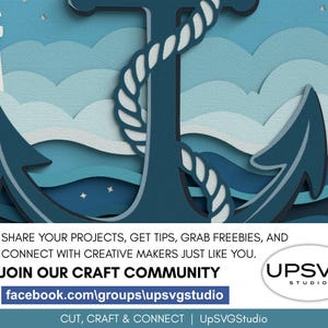 3D Anchor Shadow Box SVG: Nautical Layered Files for Cricut Projects ...
