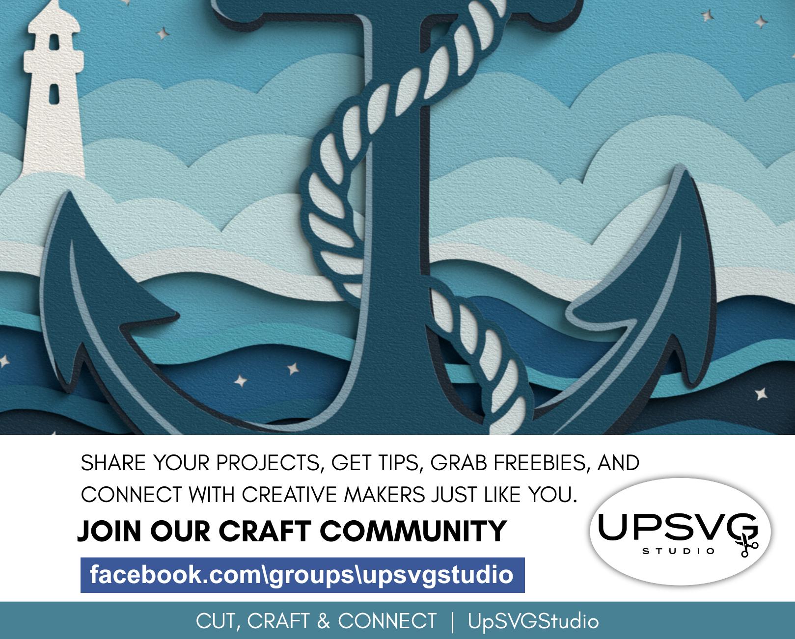 3D Anchor Shadow Box SVG: Nautical Layered Files for Cricut Projects ...