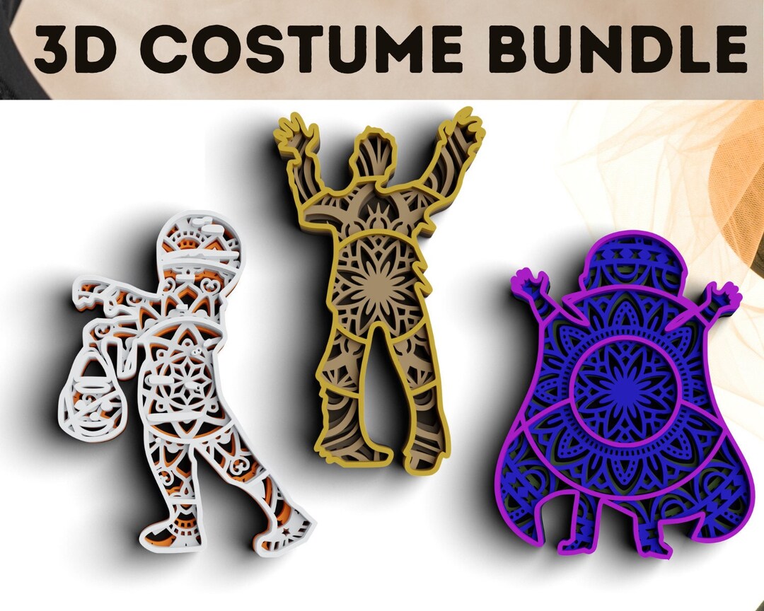 3D Halloween SVG DXF - Costume Svg 3D Mandala Svg - Layered Mandala ...