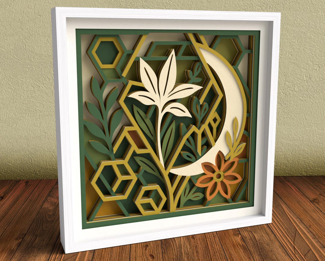 3D Floral Geometry Shadow Box SVG: Layered Paper Art (digital Download ...
