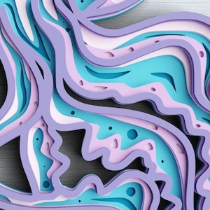 3D Qualle SVG DXF 5 Layer - Ocean SVG 3D Schattenbox SVG - Layered ...