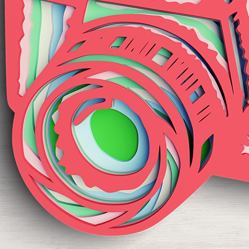 3D Vintage Camera Photography SVG DXF Camera Lens Multilayered Files ...