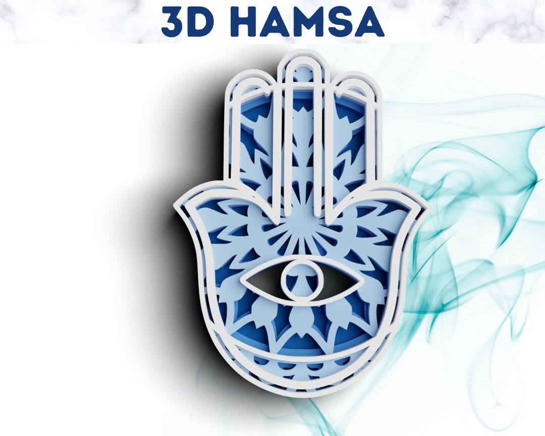 3D Hamsa SVG 3D Mandala Svg Dxf Files - Evil Eye SVG, Laser Mandala Svg ...