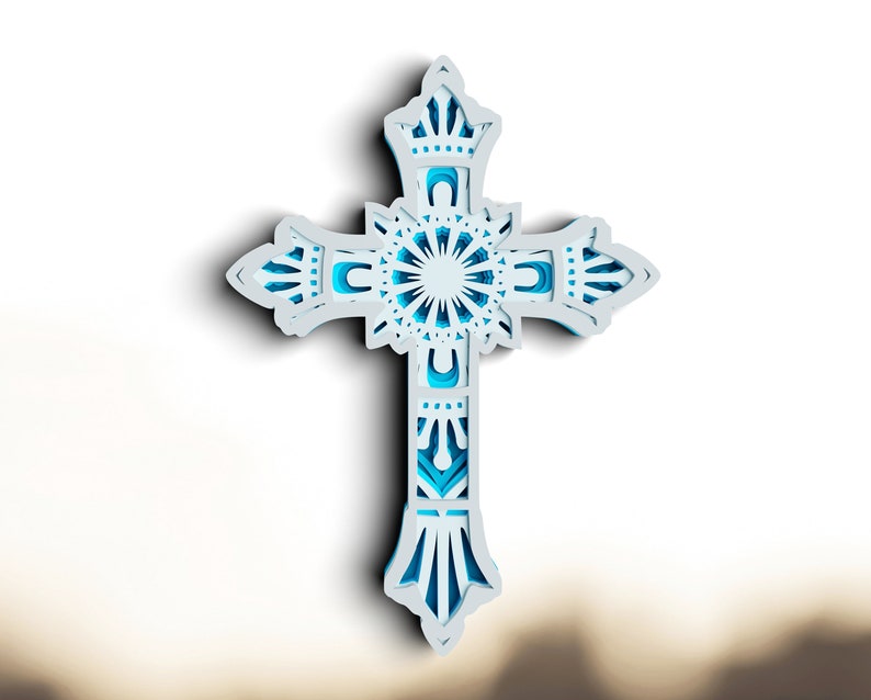 3D Layered Cross SVG: Christian Mandala Wall Art (digital Download) - Etsy