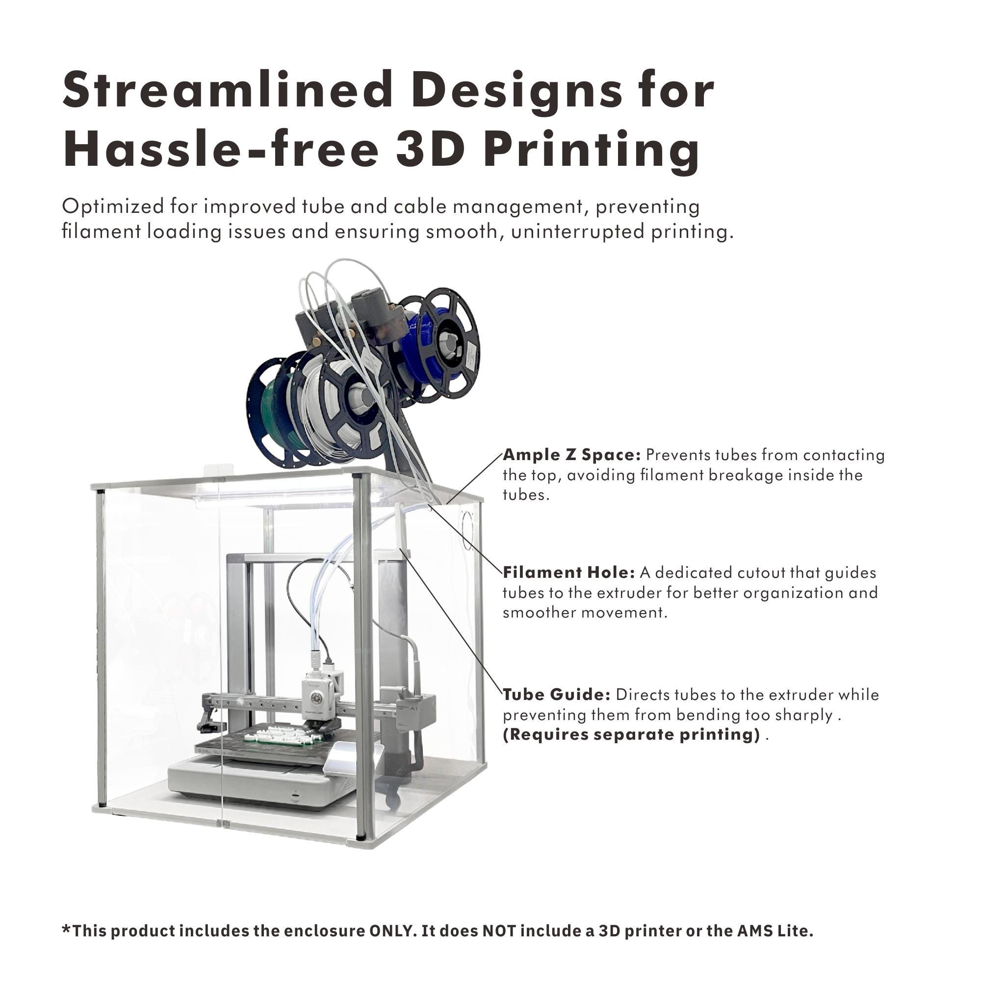 3D Printer Enclosure for Bambu Lab A1, Cutout for Vent System, LED ...