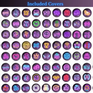 Neon Instagram Covers, Neon Highlight Icons, Instagram Story Icons ...