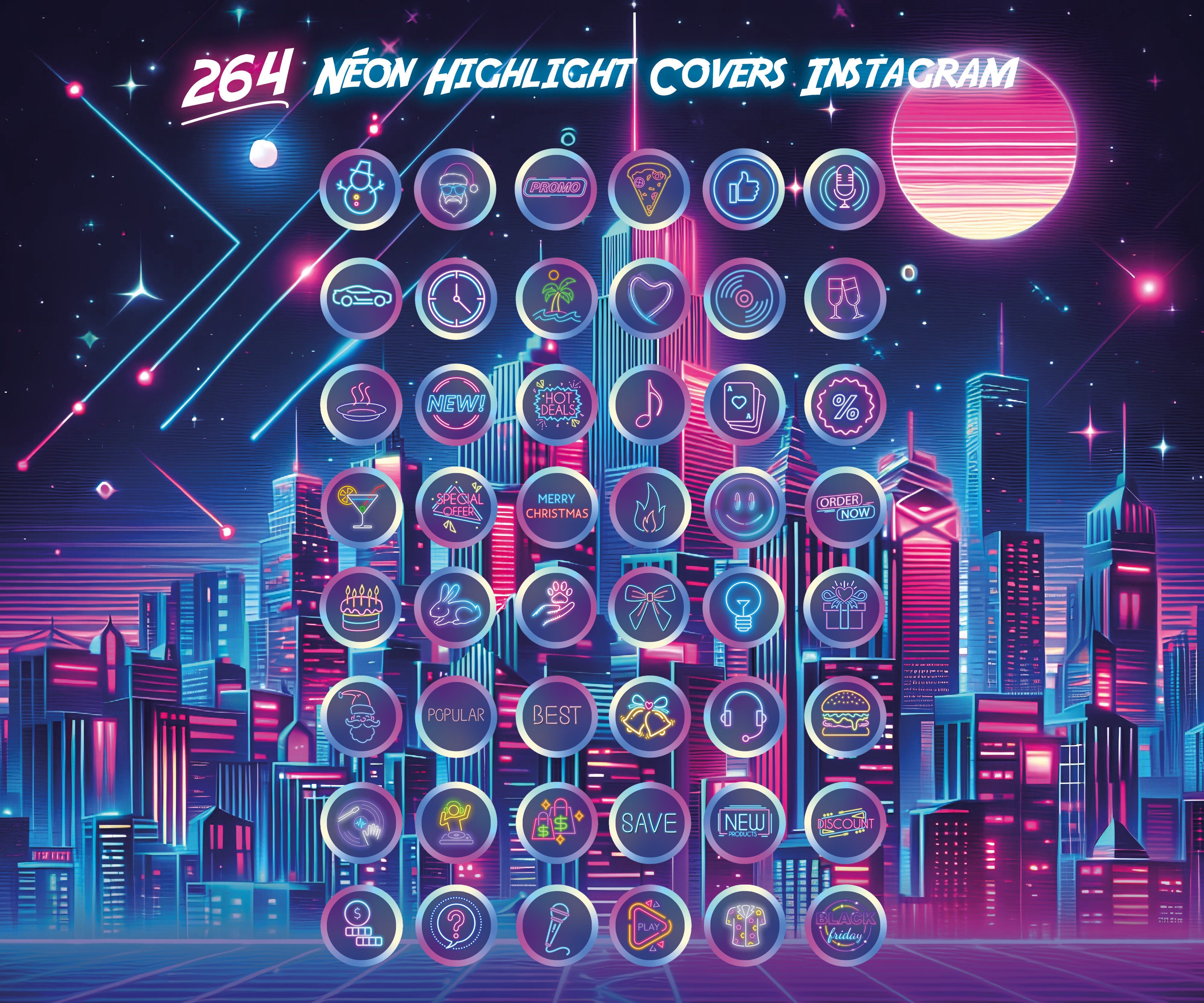 264 Neon Highlight Covers, Instagram Highlight Covers - Etsy