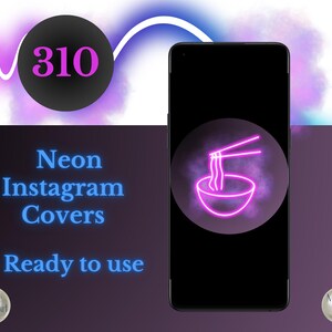Neon Instagram Covers, Neon Highlight Icons, Instagram Story Icons ...