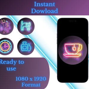 Neon Instagram Covers, Neon Highlight Icons, Instagram Story Icons ...