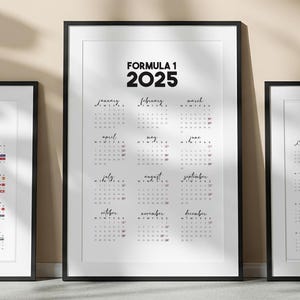 F1 2025 Race Day Calender Poster Flags Digital Download - Etsy