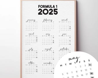 F1 2025 Race Day Calender Poster Flags Digital Download - Etsy