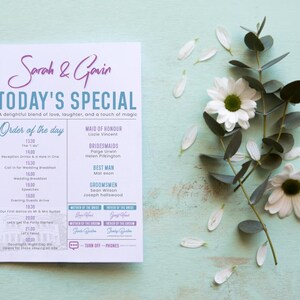 Infographic Wedding Program, Unique Fun Ceremony Program, Custom ...