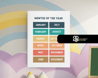 Months of the Year Printable, Educational Posters, Kindergarten Poster ...