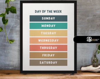 Educational Days of the Week Poster, Days of the Week Poster, Printable ...