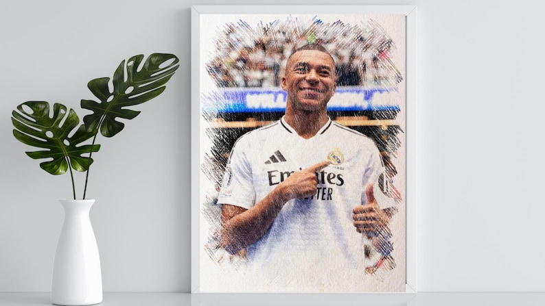 Kylian Mbappe Poster, Real Madrid, Digital Download, French Footballer ...