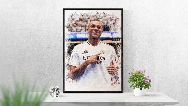 Kylian Mbappe Poster, Real Madrid , Digital Download, French Footballer ...