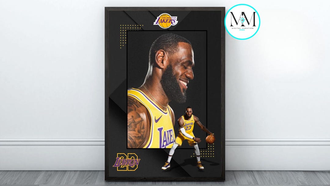 Lebron James Poster, LA Lakers, Art Print, Basketball Poster, NBA ...