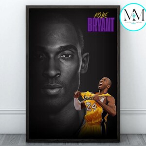Kobe Bryant Poster, LA Lakers Print, Kobe Fan Gift, Black Mamba Tribute ...