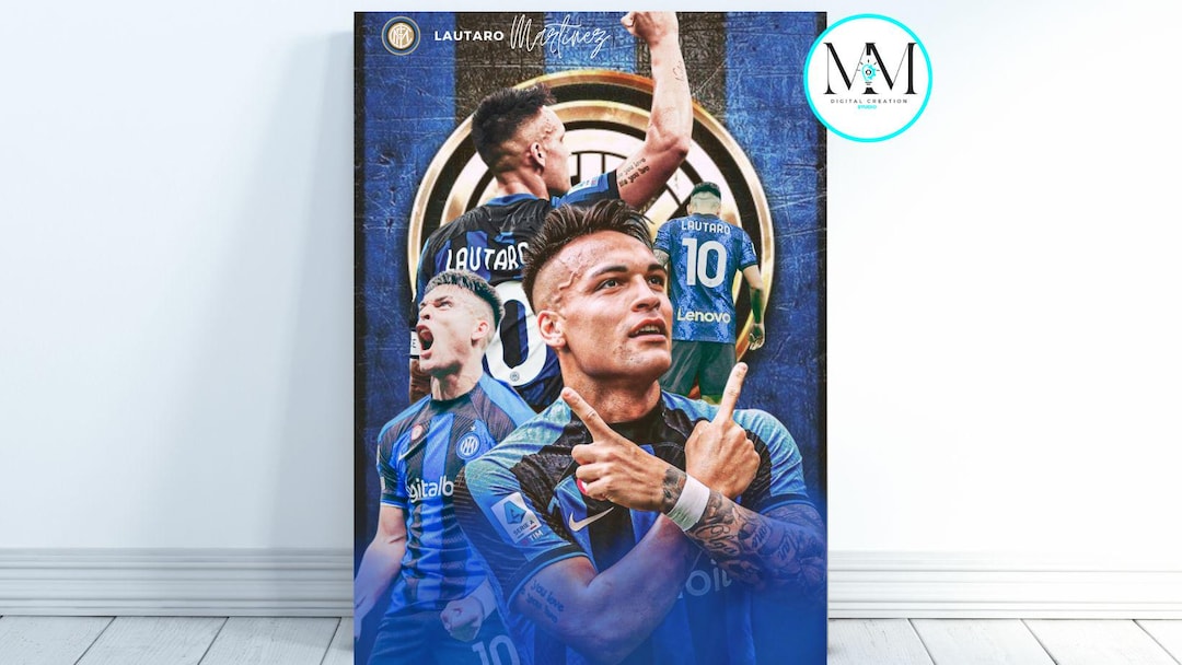 Lautaro Martinez Poster, Inter Milan, Digital Download, Soccer Print ...
