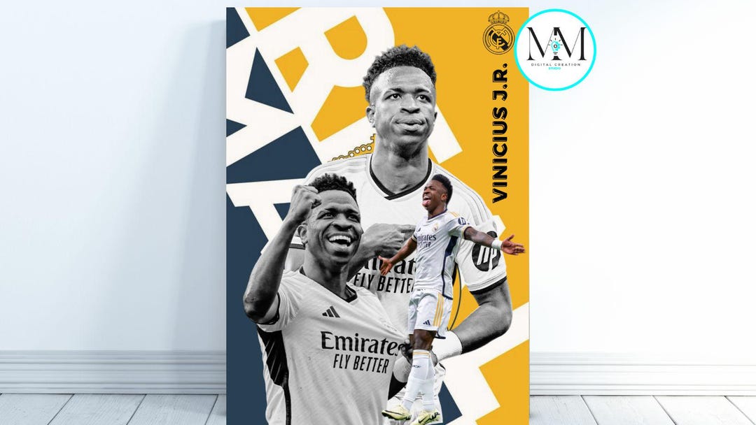 Vinicius Junior POSTER , Digital Download, Real Madrid, Soccer Print ...