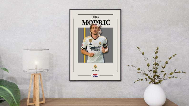 Luka Modric Poster, Real Madrid, Football Print , Football Poster ...