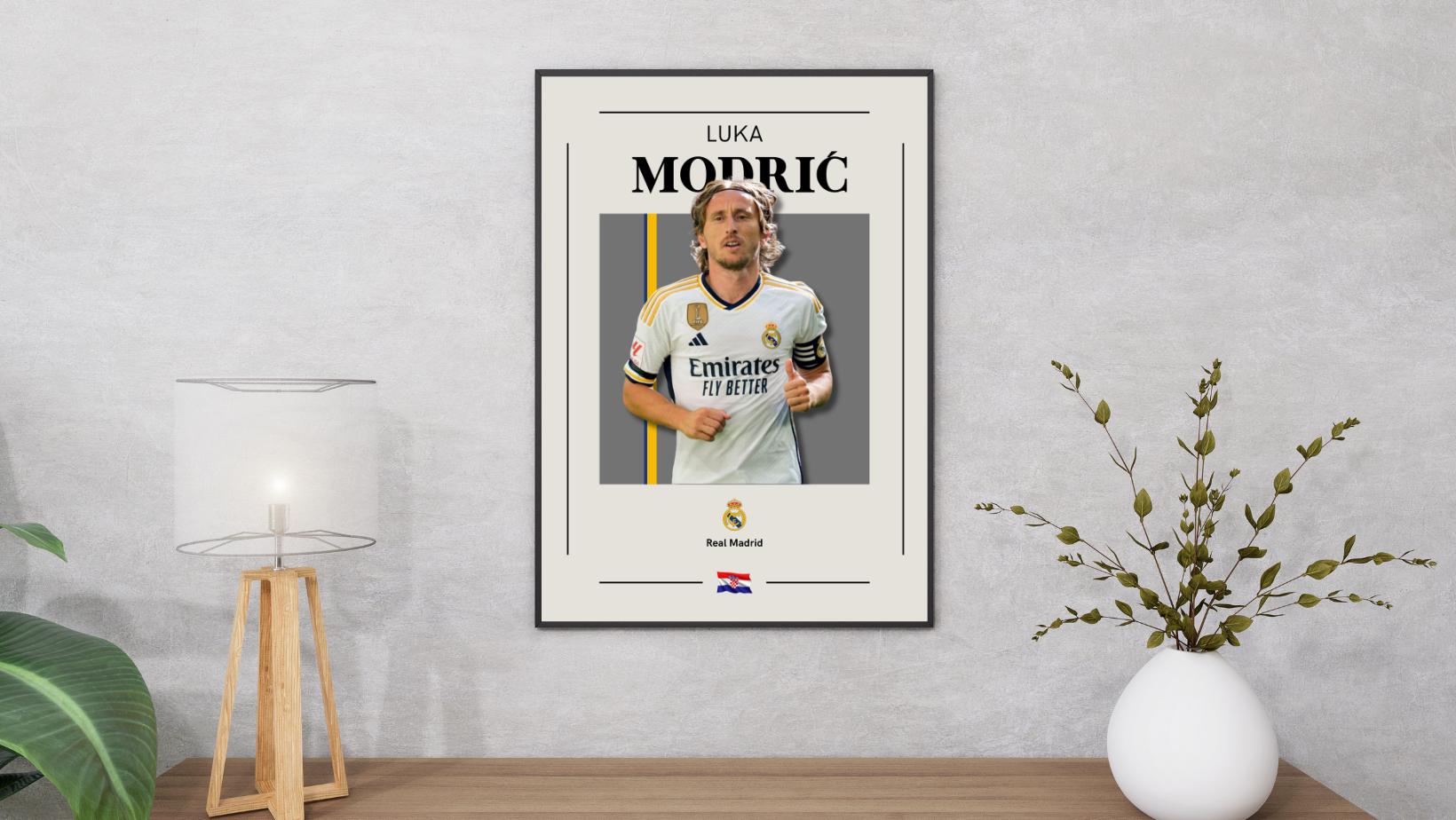 Luka Modric Poster, Real Madrid, Football Print , Football Poster ...
