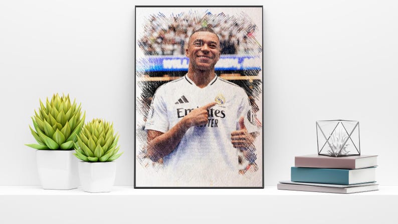 Kylian Mbappe Poster, Real Madrid , Digital Download, French Footballer ...